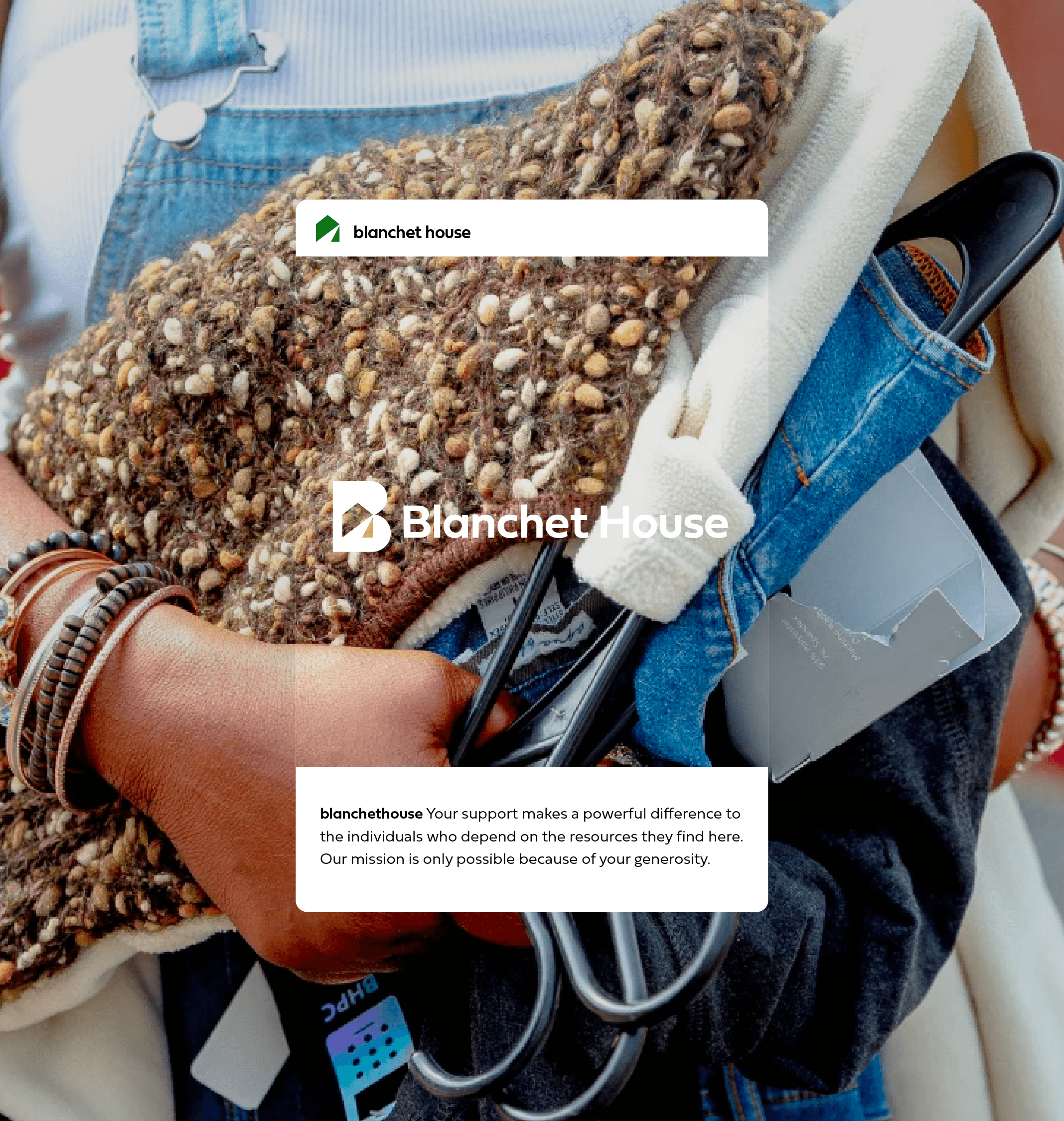 Blanchet house instagram post showing person holding close on hangers ...