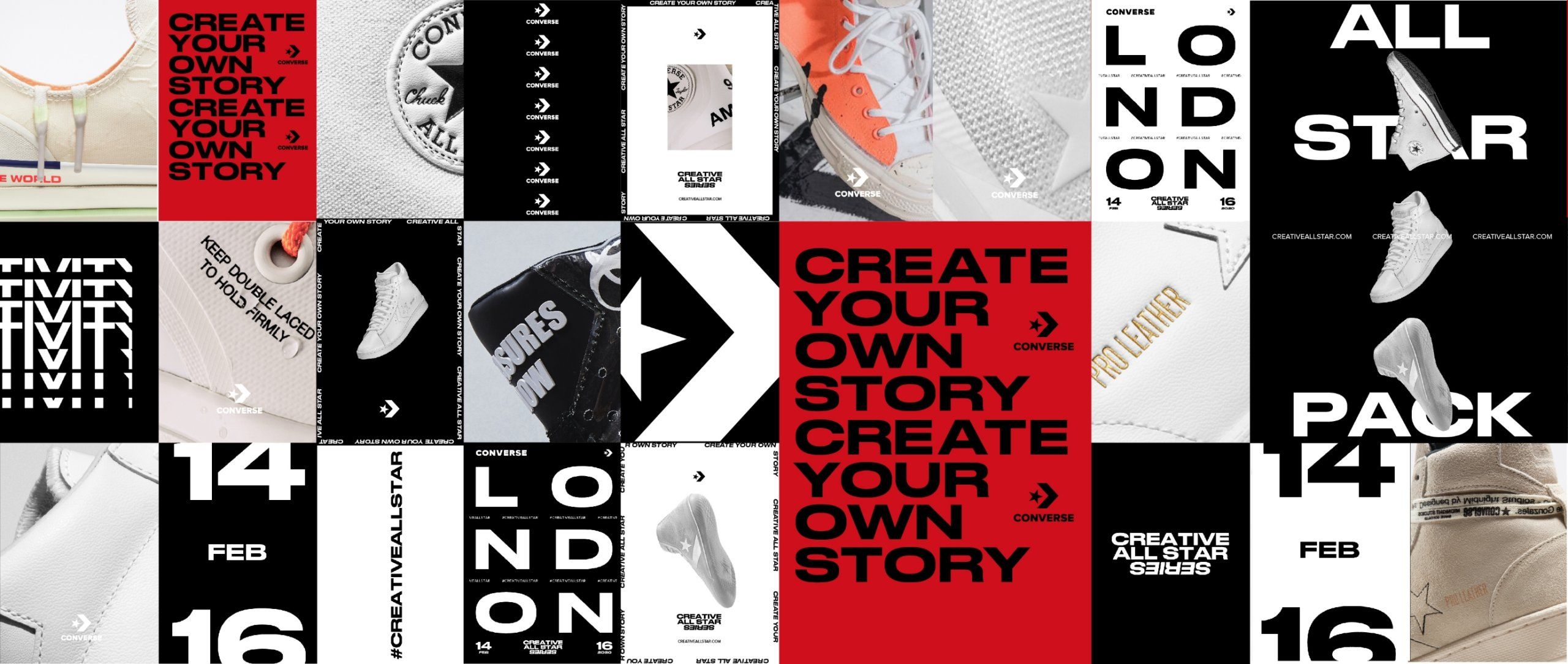 Grid of all creative elements in All Star Create your own story.